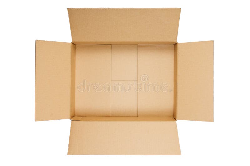 Empty Cardboard Box, Inside View. View from Above Stock Image - Image ...