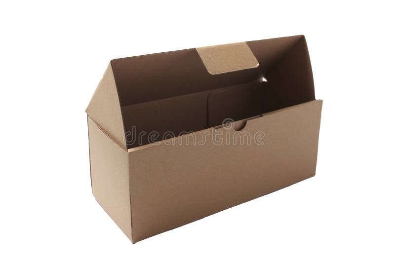 Opened Cardboard Box Mock Up Template, Cut Out Stock Image - Image of ...