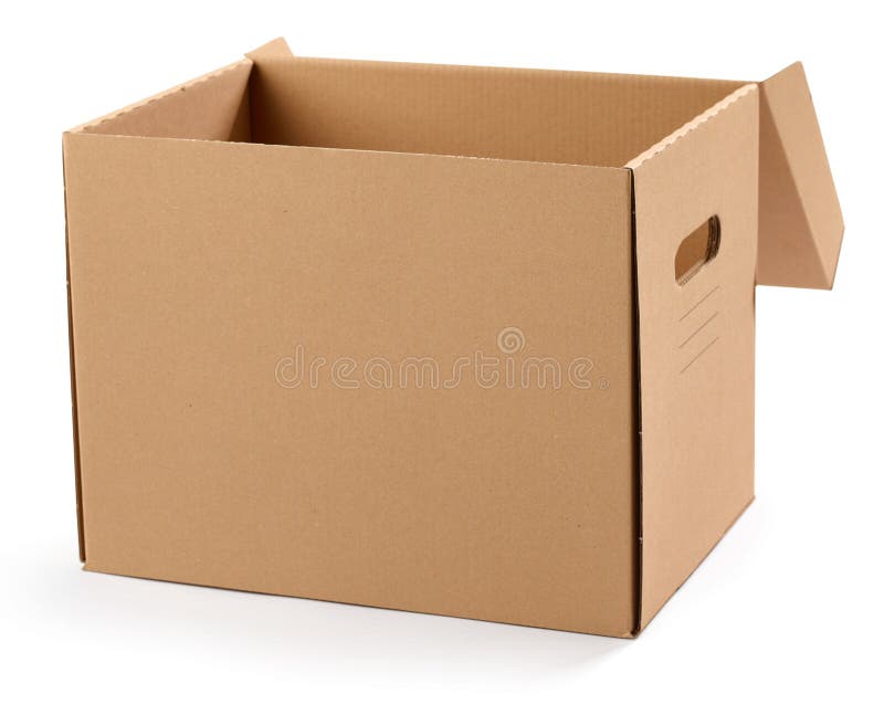 Opened cardboard box stock photo. Image of parcel, cardboard - 176309682