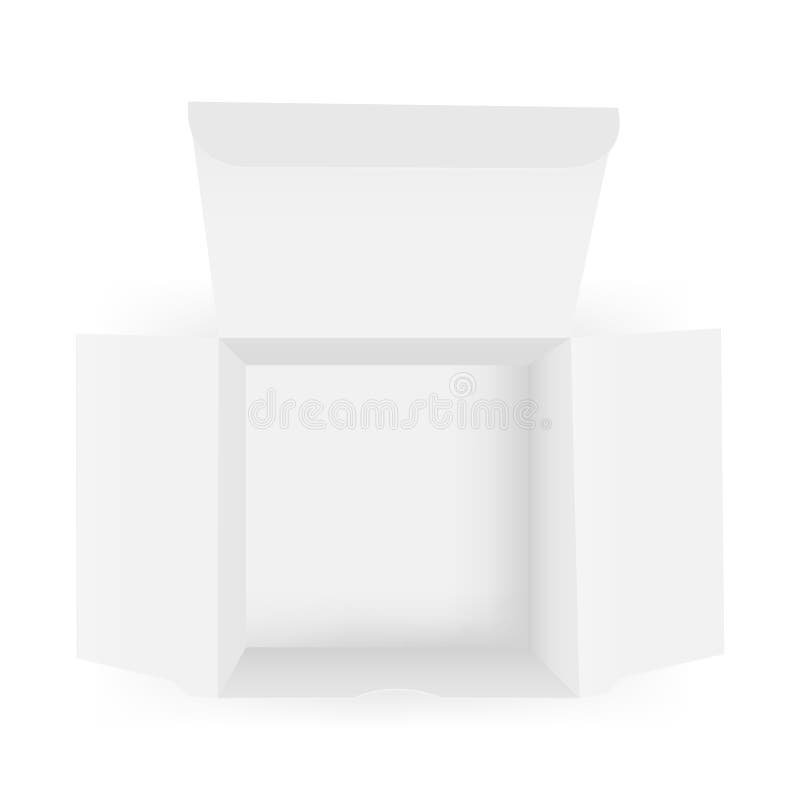 Empty Opened Paper Box Mock Up - Top View Stock Vector - Illustration ...