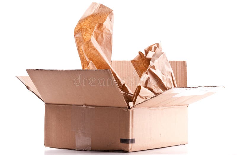 Opened Cardboard Shipping Box Stock Image - Image of cheap, birthday ...