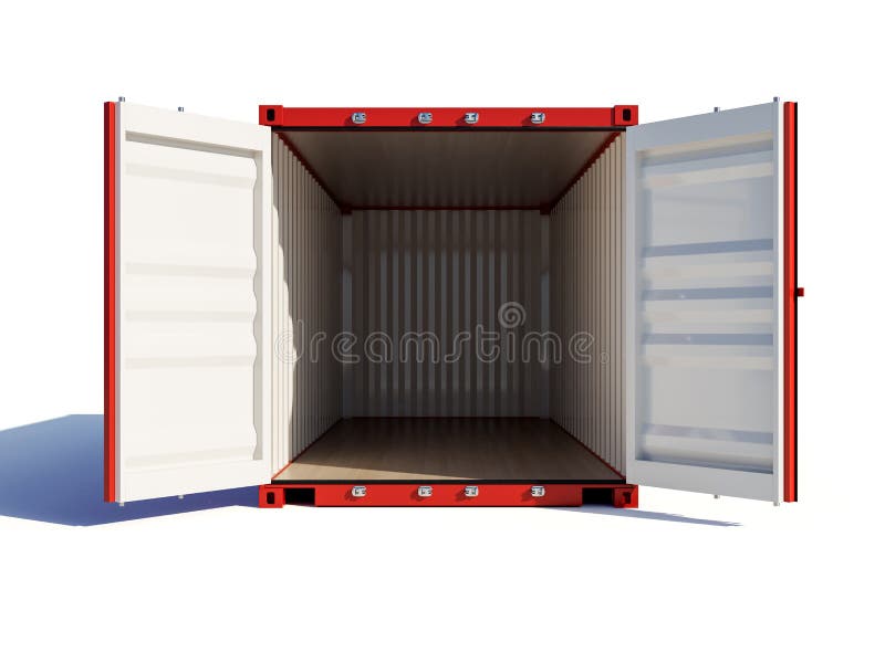 Opened Cargo Container Empty Stock Illustration - Illustration of goods ...