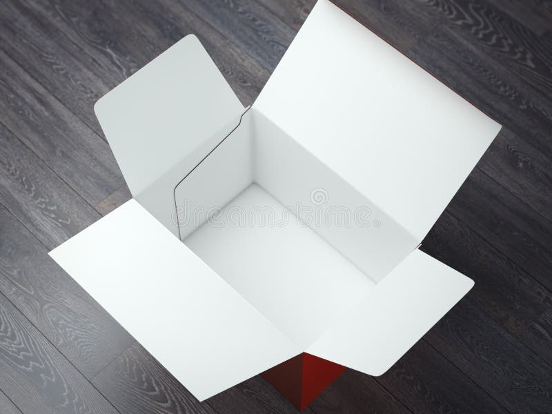 Opened Carton Box. 3d Rendering Stock Illustration - Illustration of ...