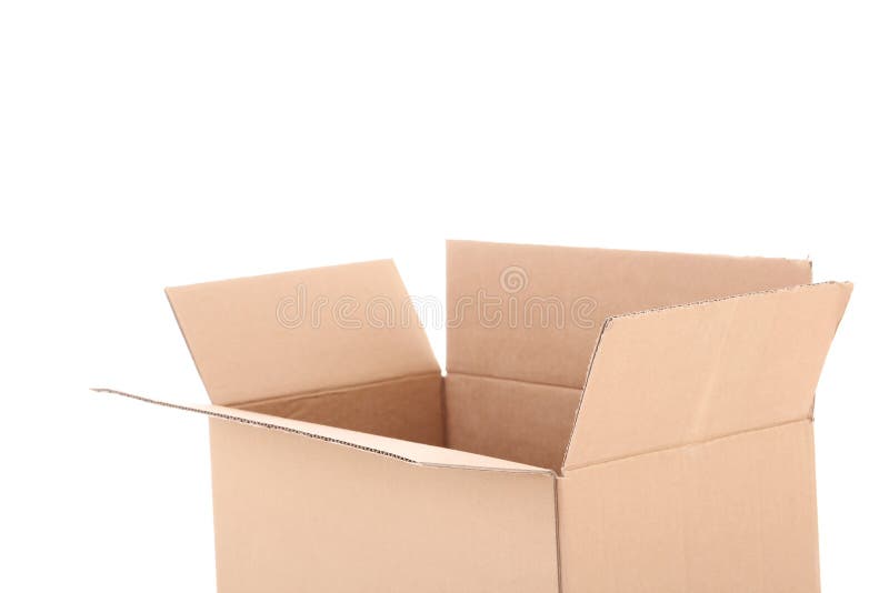 Opened Carton with White Background Stock Image - Image of background ...