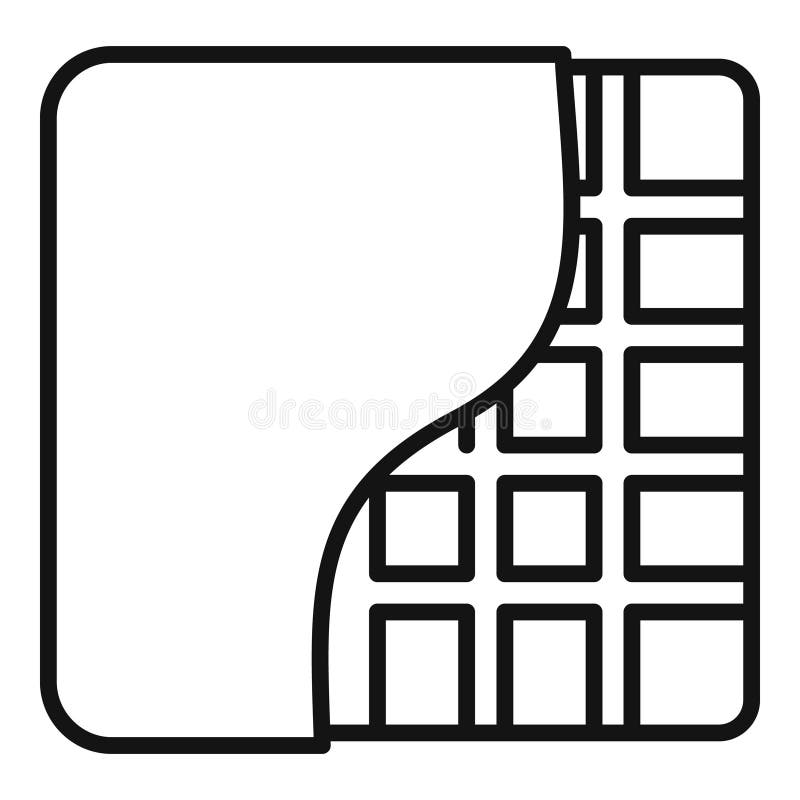 Opened Chocolate Bar with One Piece Broken Off Icon Stock Vector ...