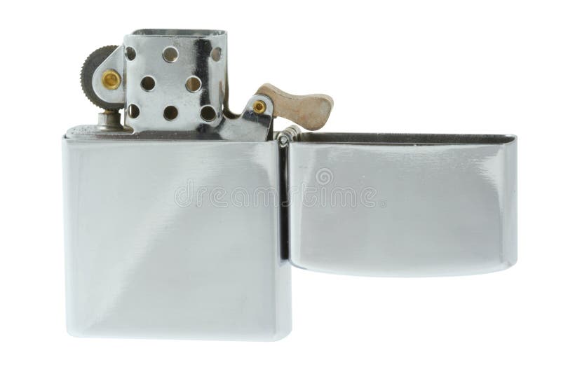 Opened chrome lighter stock photo. Image of light, accessory - 1062238