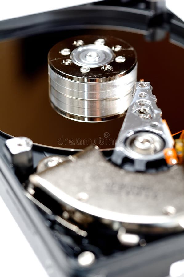 Opened computer hard drive stock image. Image of single - 37035355