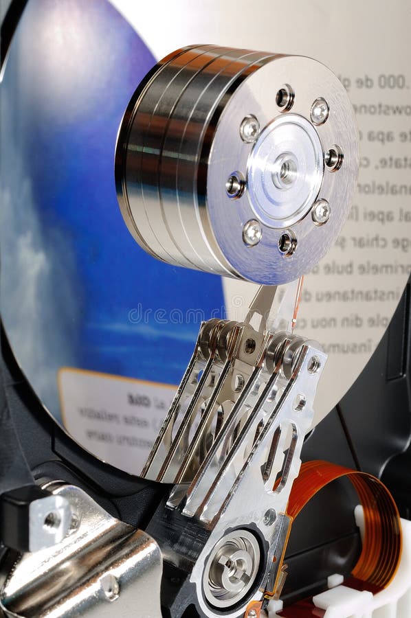 Opened computer hard drive stock image. Image of drive - 37035417