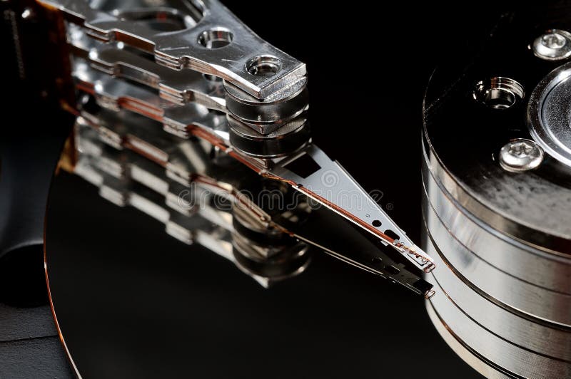 Opened computer hard drive stock image. Image of information - 37035429