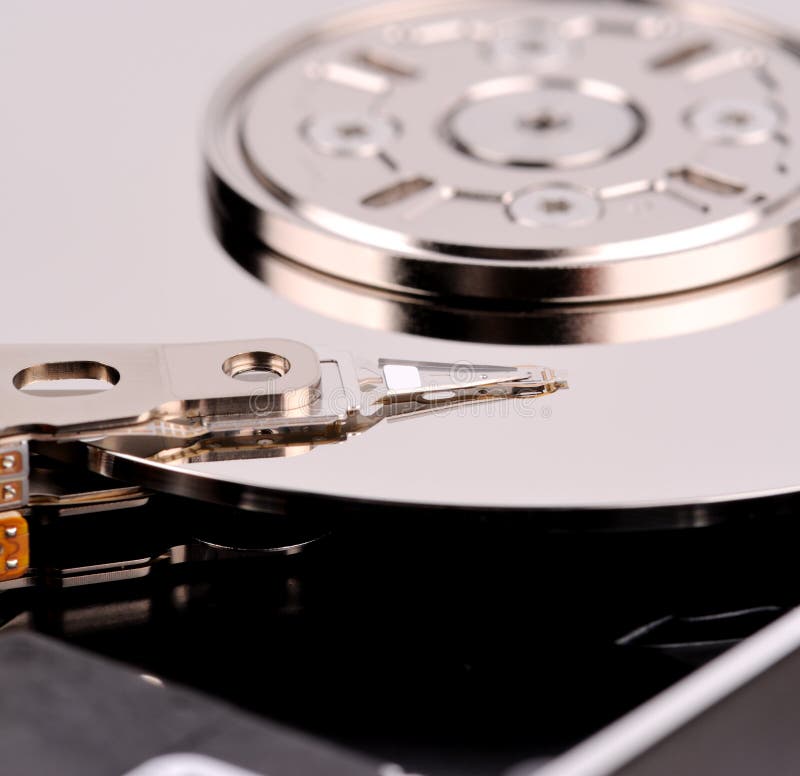 Opened Computer Hard Drive Closeup Stock Photo - Image of closeup ...