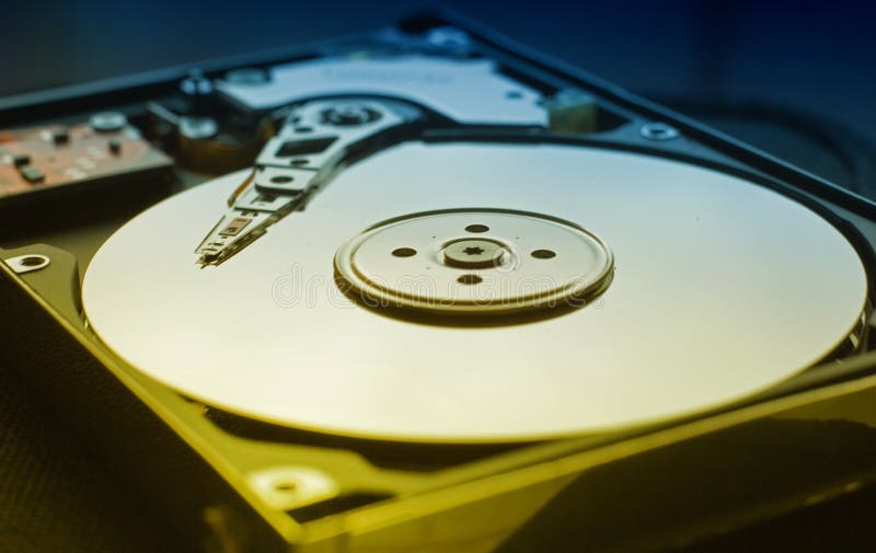 Computer Hard Drive with Reading Head Stock Photo - Image of disc, disk ...