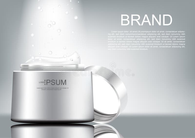 Opened Cream with Template and Spotlight on White Background Stock ...