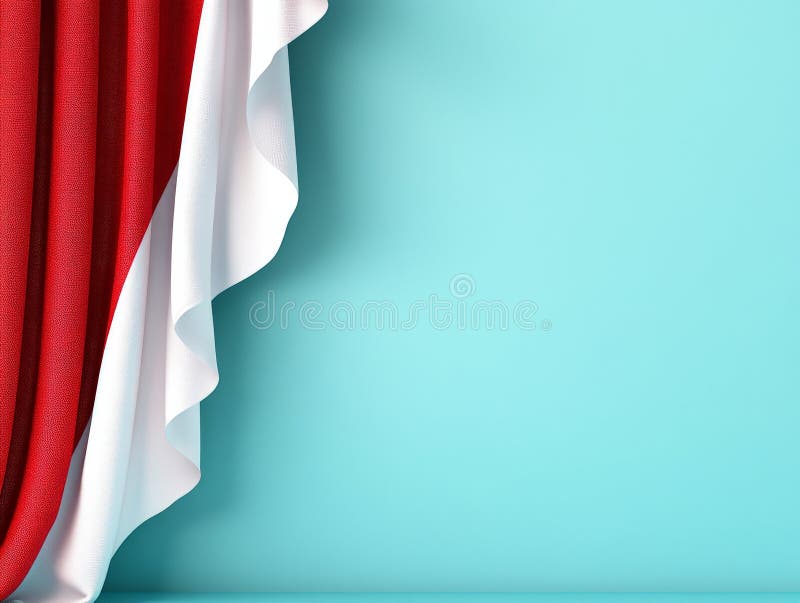 Opened Curtain Revealing Smooth Blue Backdrop Symbolizing Theatrical ...