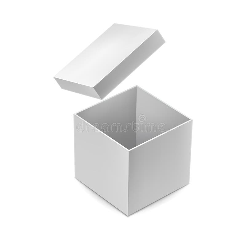 Opened Delivery Cardboard Box with Cap Mockup Stock Vector ...