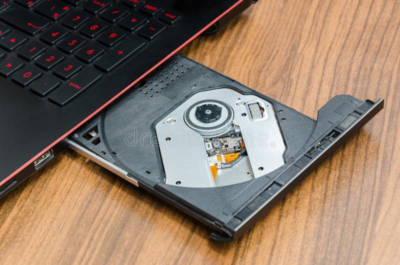 Disc Tray on Laptop Computer Stock Photo - Image of backup, player ...