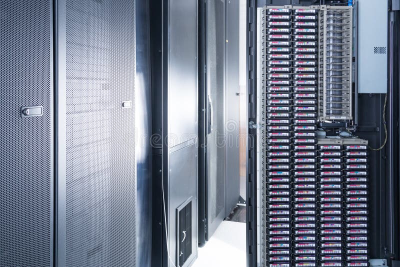 An Opened Door of Data Center Cabinet Stock Photo - Image of opened ...