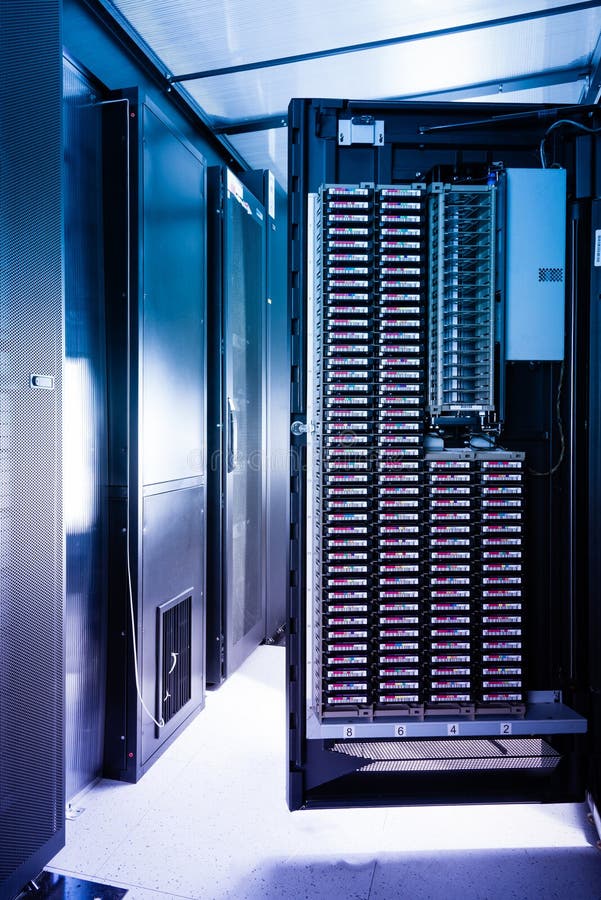 Opened Door Data Center Cabinet Filled Storage Stock Photos - Free ...