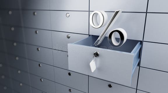 Opened Empty Bank Deposit Percent Stock Illustration - Illustration of ...