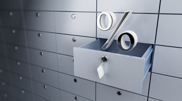 Opened Empty Bank Deposit Percent Stock Illustration - Illustration of ...