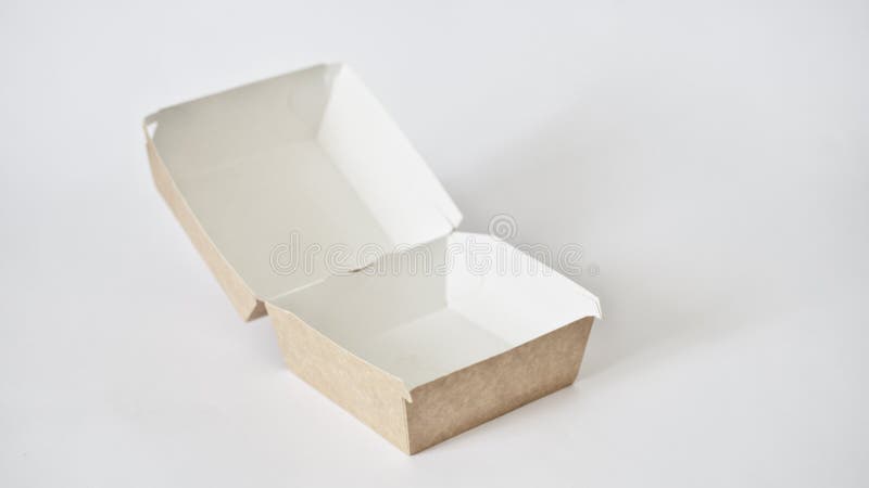 Opened Empty Blank Cardboard Food Container. Hamburger Sandwich Box ...
