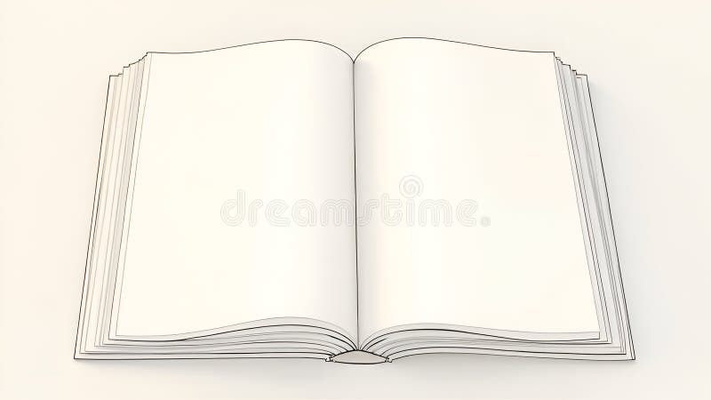 Opened Empty Book for Writing Ideas Stock Illustration - Illustration ...