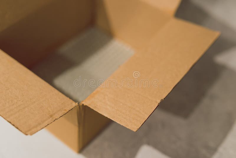 Opened Empty Delivery Parcel Box Stock Photo - Image of online ...