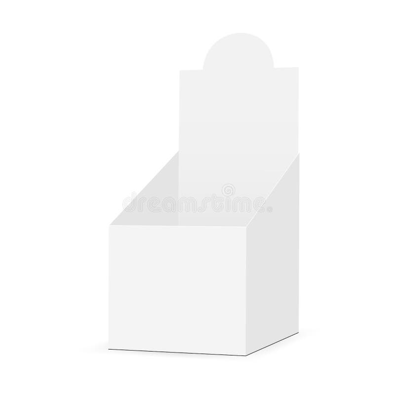 Opened Empty Display Box Mock Up Isolated on White Background Stock ...