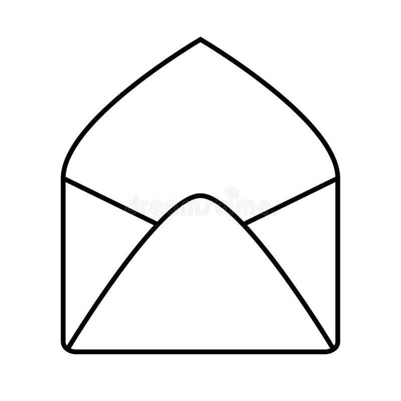 Opened Empty Envelope Clipart Doodle Element. Vector Line Art Sticker ...