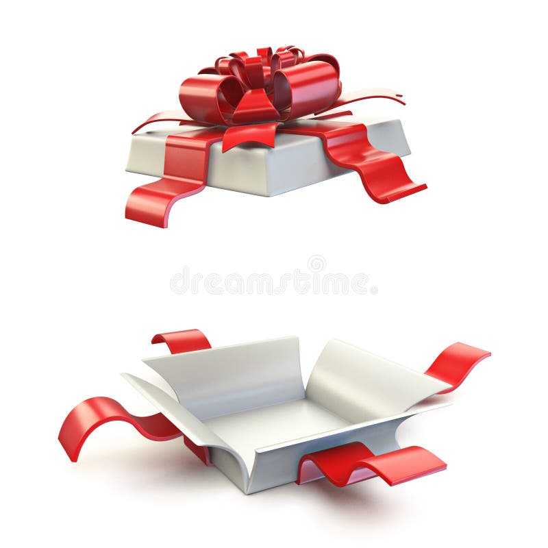 Opened Gift Box with SURPRISE Word 3D Stock Illustration - Illustration ...