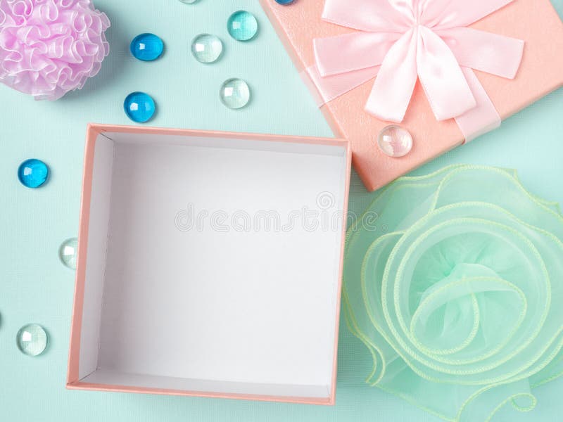 Opened Empty Pink Gift Box Mockup Stock Photo - Image of copy ...