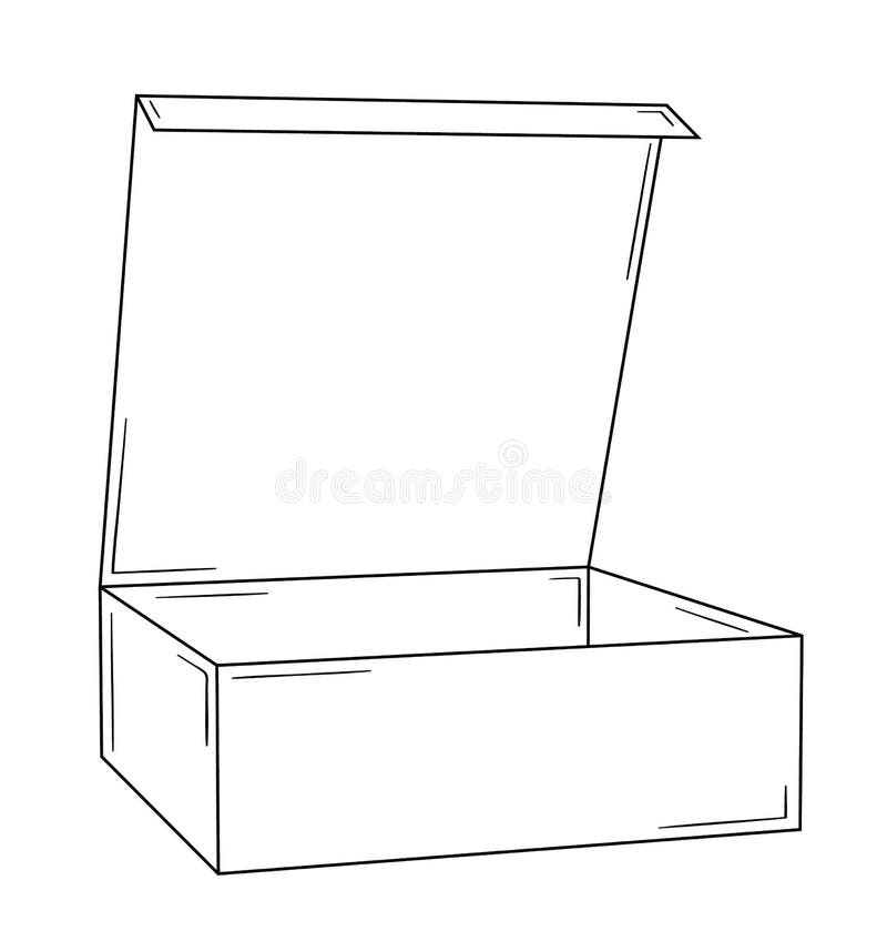 Opened empty paper box stock vector. Illustration of isolated - 154196772