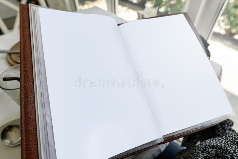 Opened Empty Paper Menu Book Stock Image - Image of book, mock: 153994439