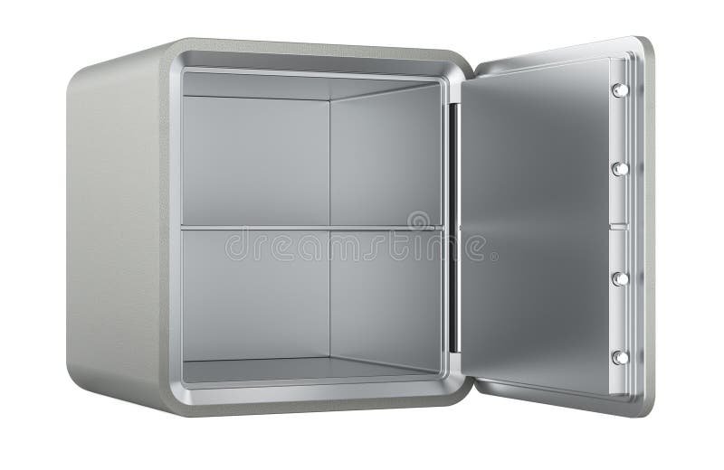 Opened Empty Safe with Combination Lock, 3D Rendering Stock ...