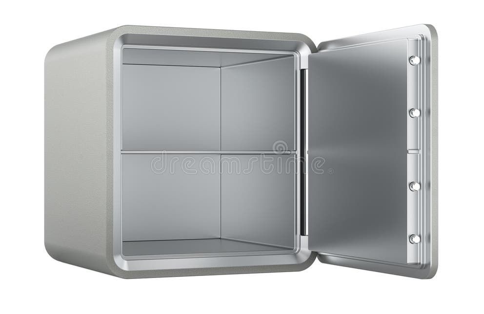 Opened Empty Safe with Combination Lock, 3D Rendering Stock ...