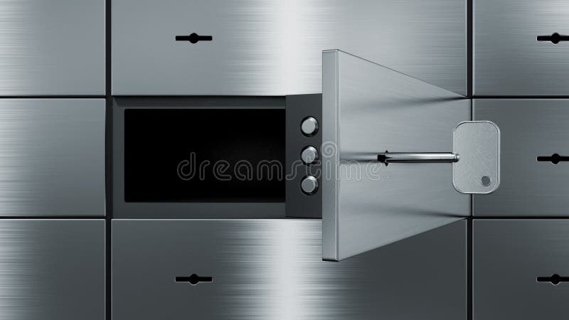 Opened Empty Safety Deposit Box Stock Illustration - Illustration of ...