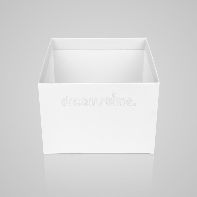 Open Square Box Isolated on White Stock Image - Image of packing, gray ...