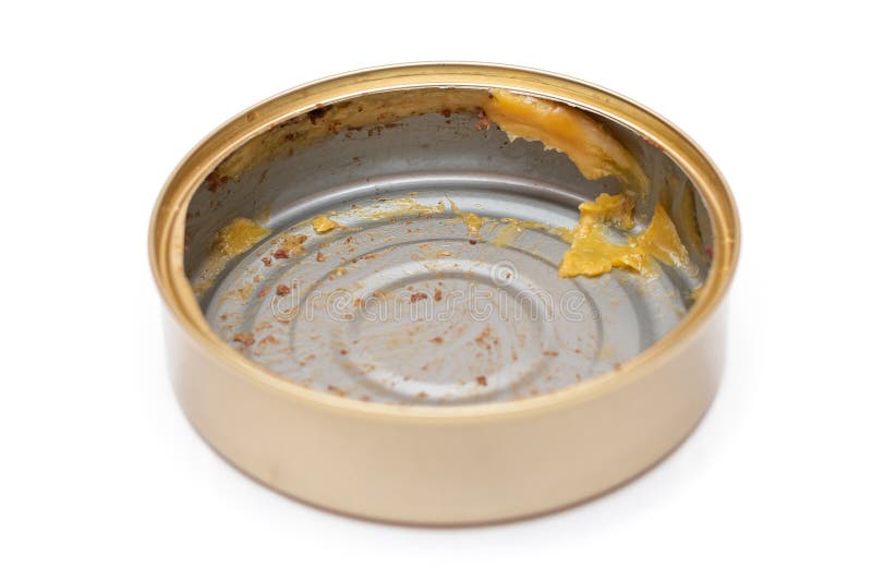 Opened Empty Tin Can Isolated on White Background Stock Photo - Image ...