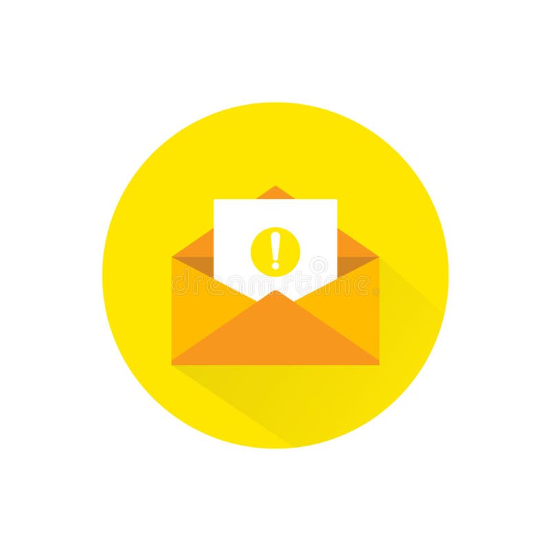 Opened Envelope and Document with Exclamation Mark Icon. Message Was ...
