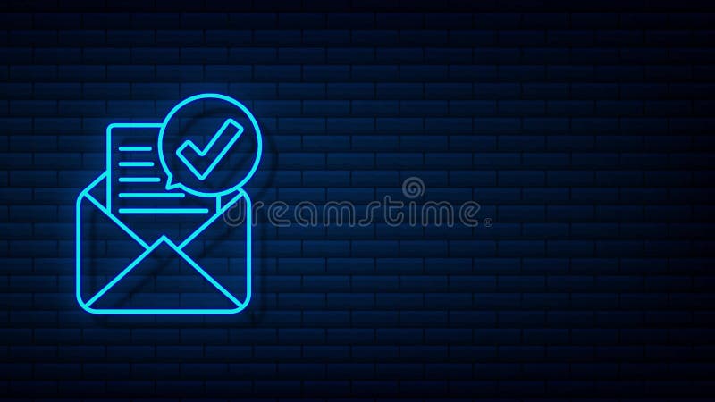 Opened Envelope and Document with Green Check Mark. Verification Email ...