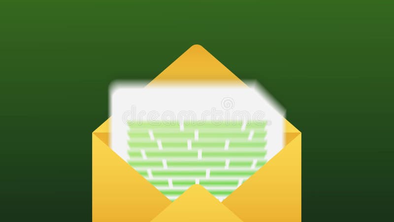 Opened Envelope and Document with Green Check Mark. Verification Email ...