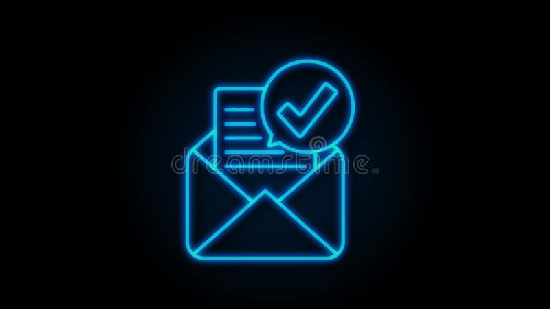 Opened Envelope and Document with Green Check Mark. Verification Email ...