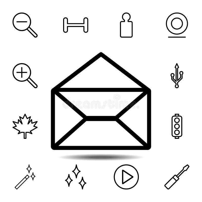 Opened Envelope Icon. Simple Thin Line, Outline Vector Element of Minimalistic, Web Icons Set ...