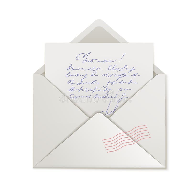 Opened Envelope, Letter Inside, Isolated Stock Vector - Illustration of ...