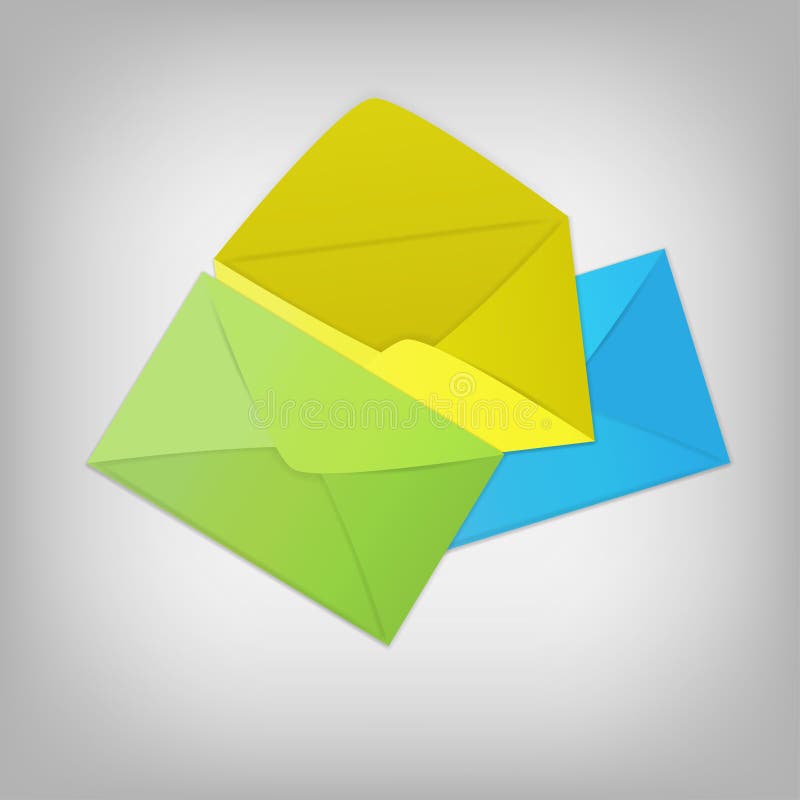 Opened Envelope,multicolored Envelopes. Vector Illustration Stock ...