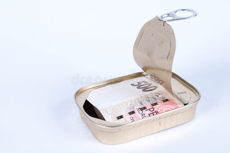 Opened tin can with fish stock photo. Image of gourmet - 31153108