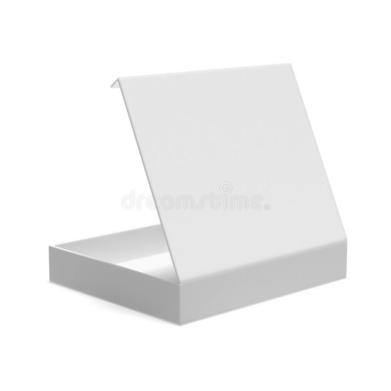 Open White Blank Carton Pizza Box Stock Illustration - Illustration of ...