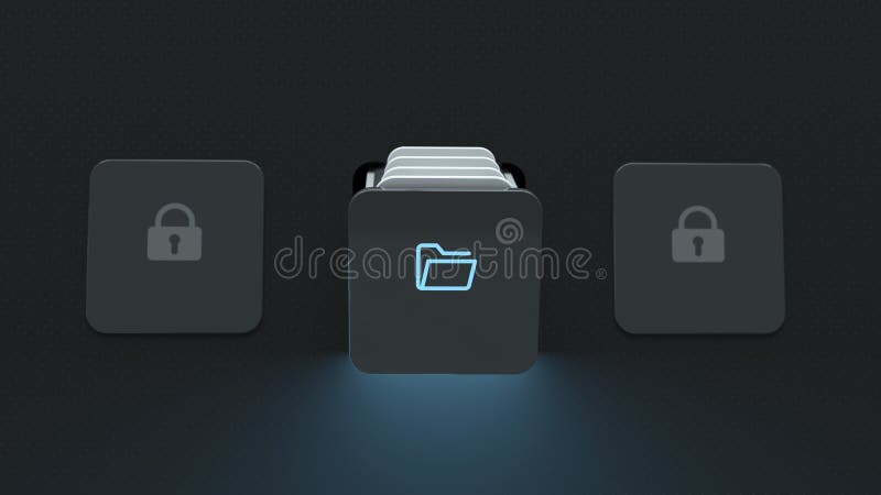 Opened Folder with Files in Storage Stock Illustration - Illustration ...
