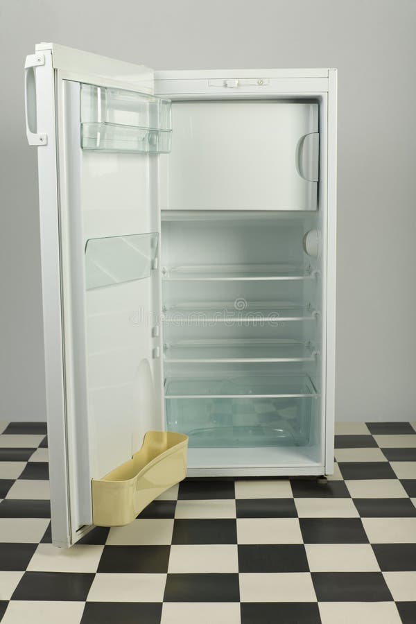 Almost empty fridge stock photo. Image of coolness, frost - 3302260