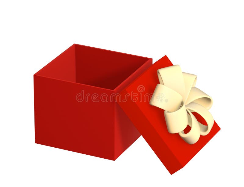 Opened Gift 3d Box of Red Color Stock Illustration - Illustration of ...
