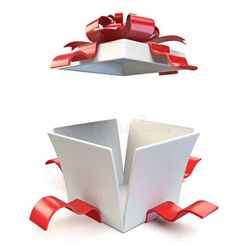 Opened Gift Box with SURPRISE Word 3D Stock Illustration - Illustration ...